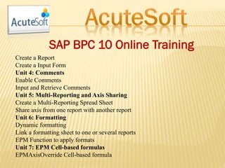 SAP BPC 10 ONLINE TRAINING | PPT