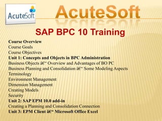 Sap bpc 10 training | PPTX