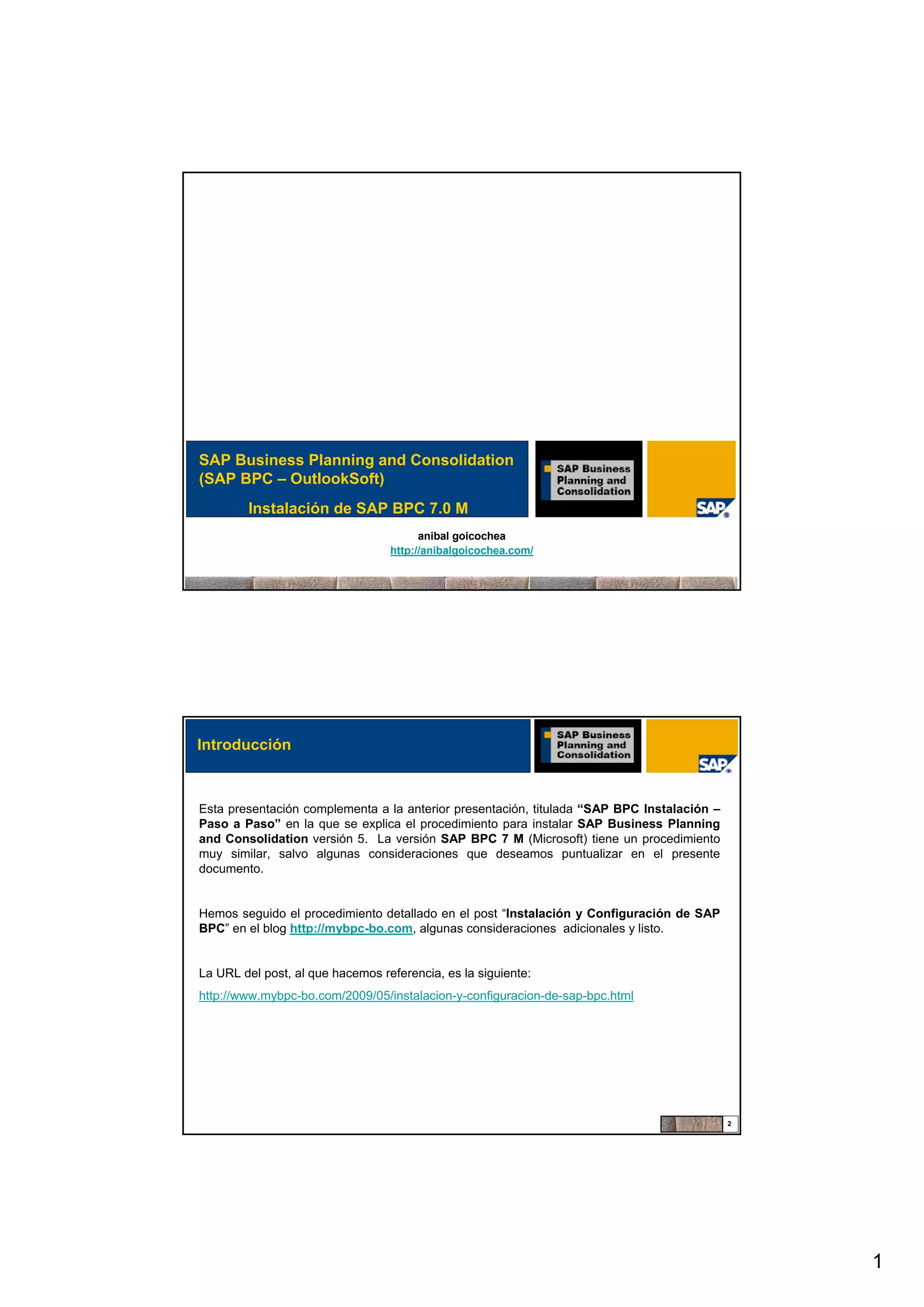 SAP BPC 7 M - Instalacion Paso a Paso | PDF