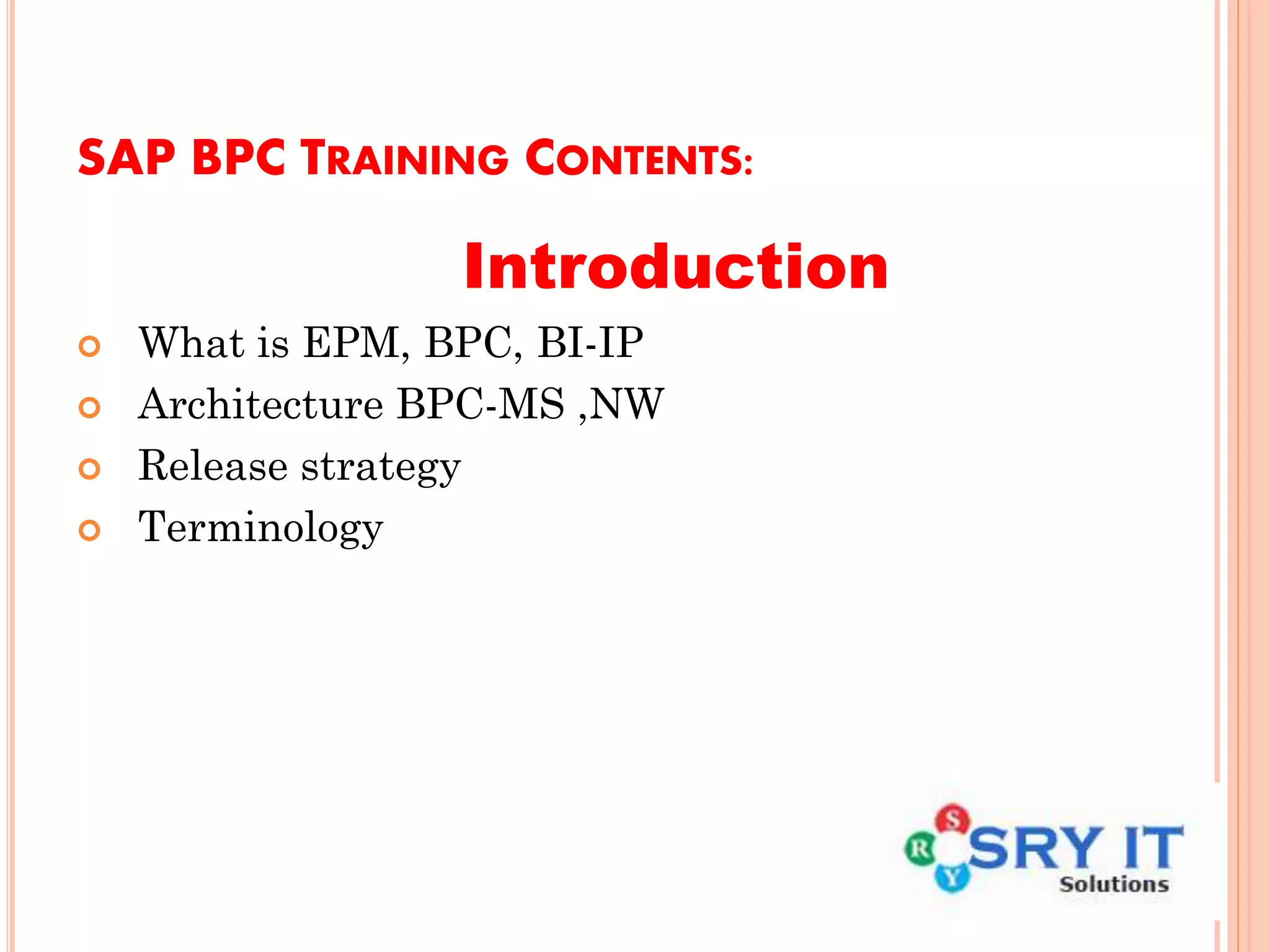 Sap bpc course content.. | PPT
