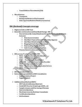 SAP BPC 10.1 training online | SAP BPC Training in Hyderabad | DOCX