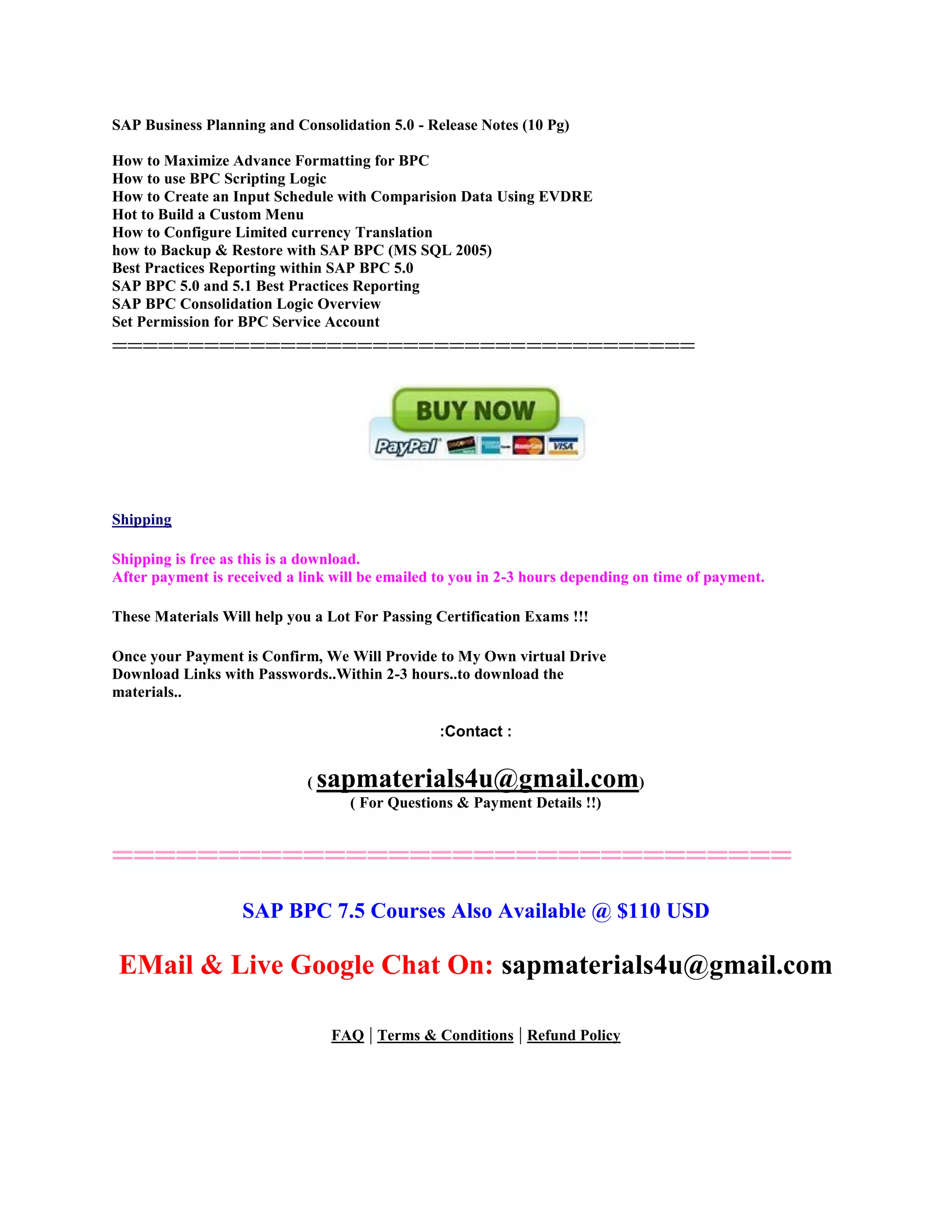 Sap bpc cpm study materials | PDF | Computing | Technology & Computing