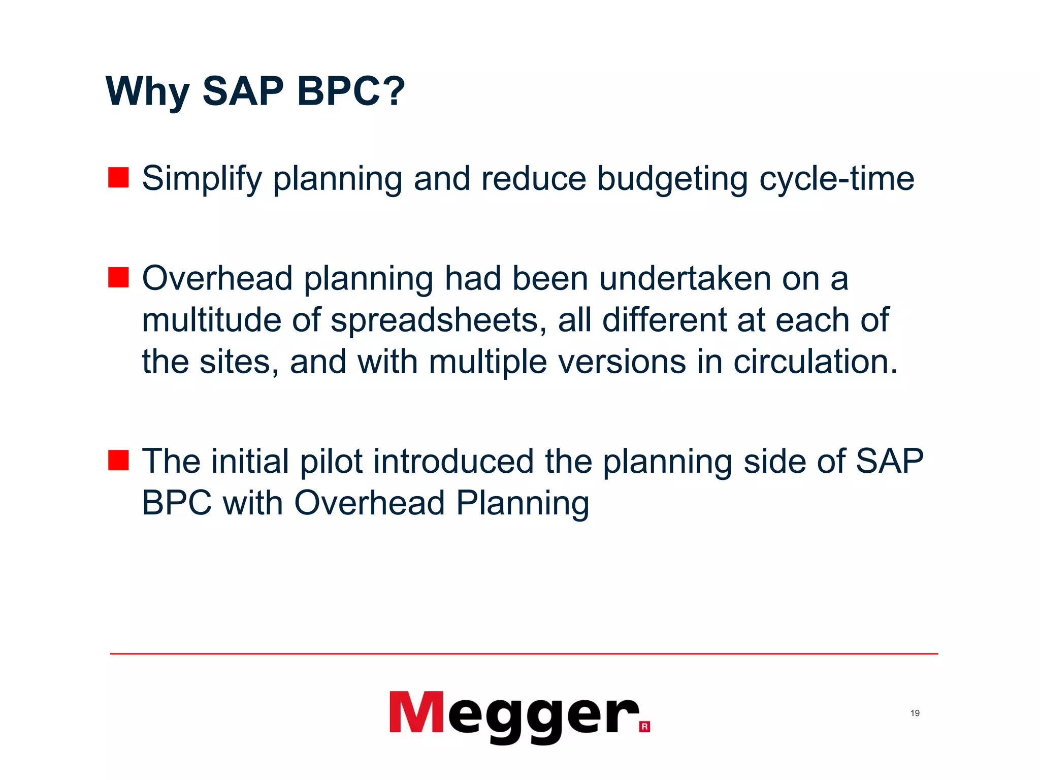 SAP BPC driving efficiency in planning and performance management | PDF