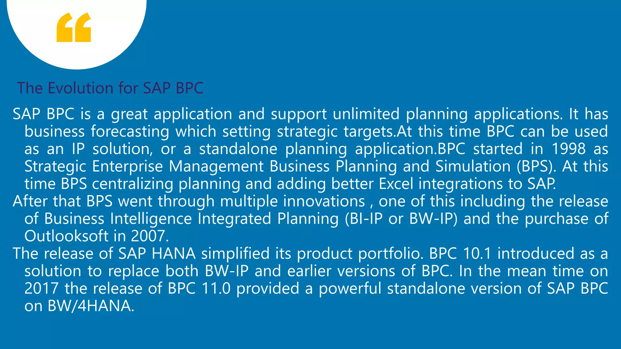 SAP BPC Embedded for S/4 HANA | PPTX