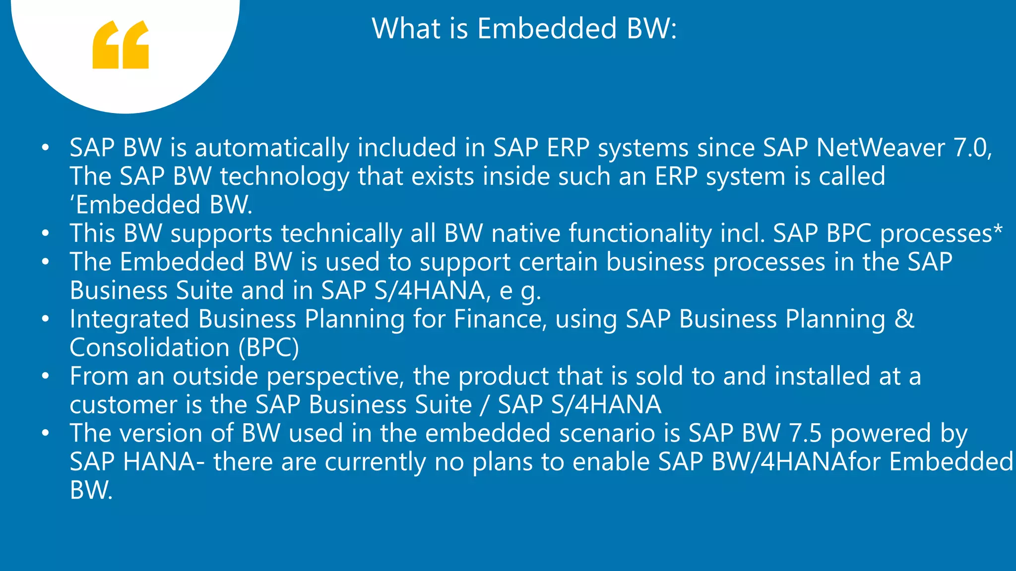 SAP BPC Embedded for S/4 HANA | PPTX