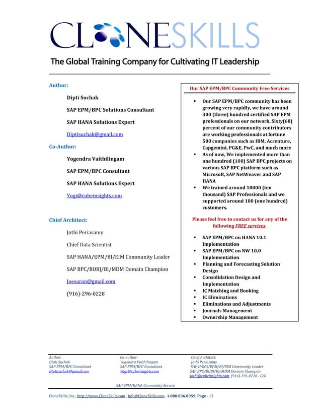 SAP BPC on HANA Environment Export Import Implementation Guide v9 | PDF