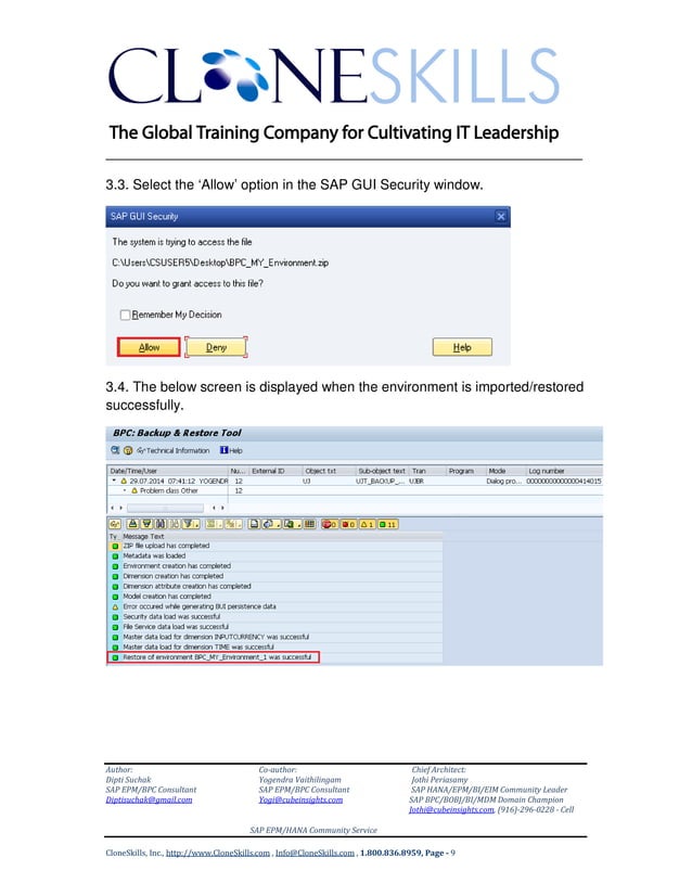SAP BPC on HANA Environment Export Import Implementation Guide v9 | PDF