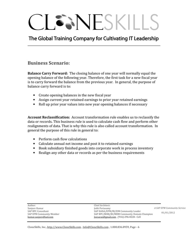 SAP BPC NW 10.0 Knowledgebase - Balance Carry Forward and Account ...