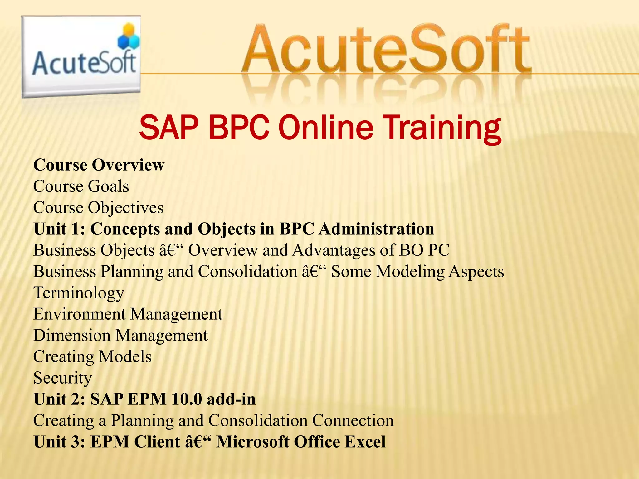 Sap bpc online training | PPTX