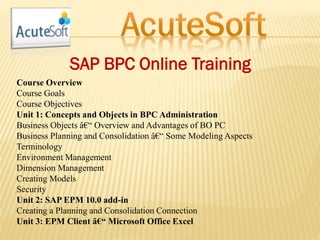 Sap bpc online training | PPTX
