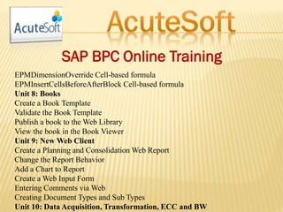 Sap bpc online training | PPTX