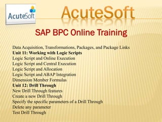 Sap bpc online training | PPTX