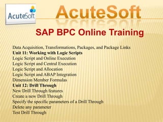 SAP BPC ONLINE TRAINING | PPT