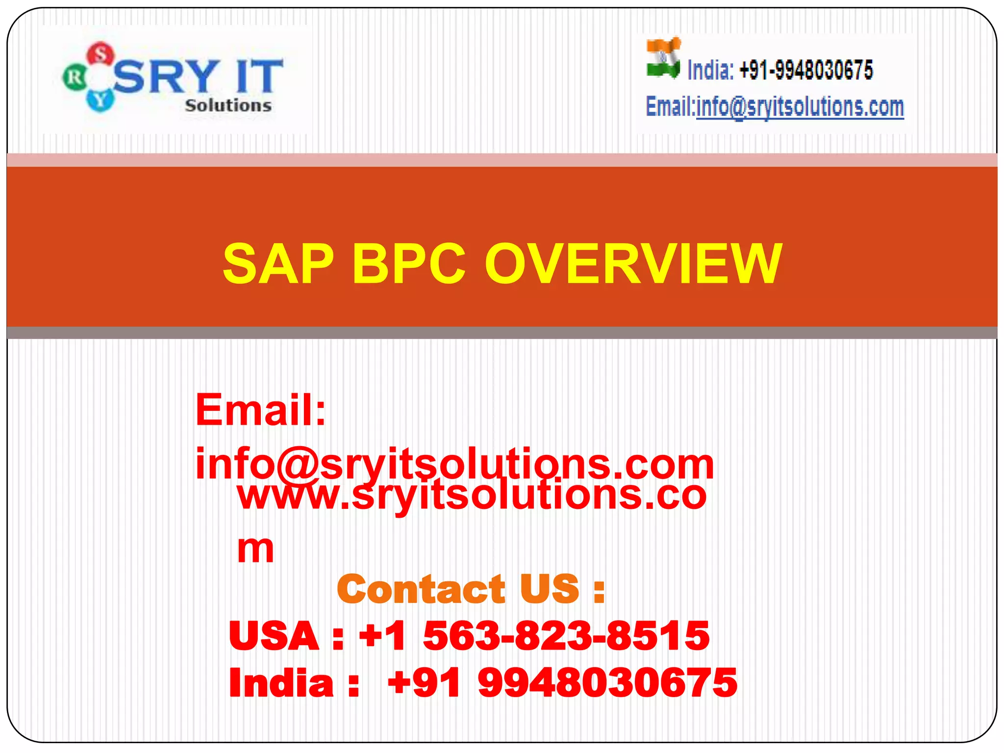 Sap bpc overview | PPT