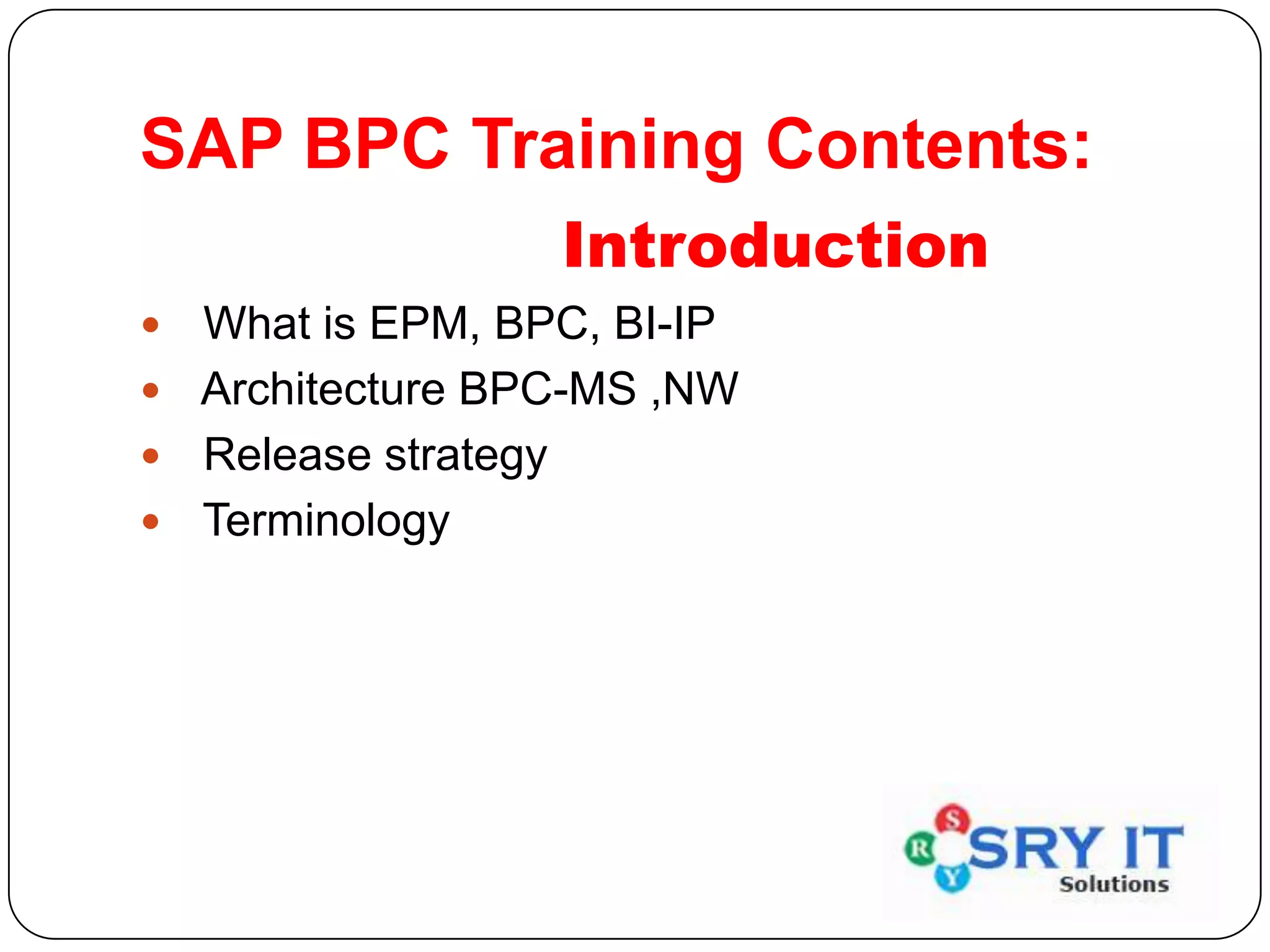 Sap bpc overview | PPT