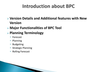 Sap bpc training in hyderabad | PPT