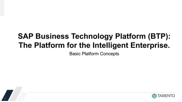 SAP BTP Basic Platform Concepts for beginners | PPTX