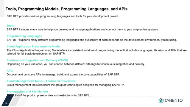 SAP BTP Basic Platform Concepts for beginners | PPTX