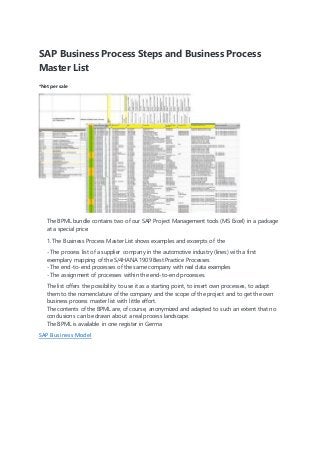 Sap business process master list - vfemetrix