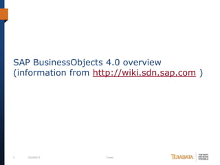 Sap BusinessObjects 4 | PPTX