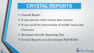 SAP BusinessObjects Crystal Reports | PPT