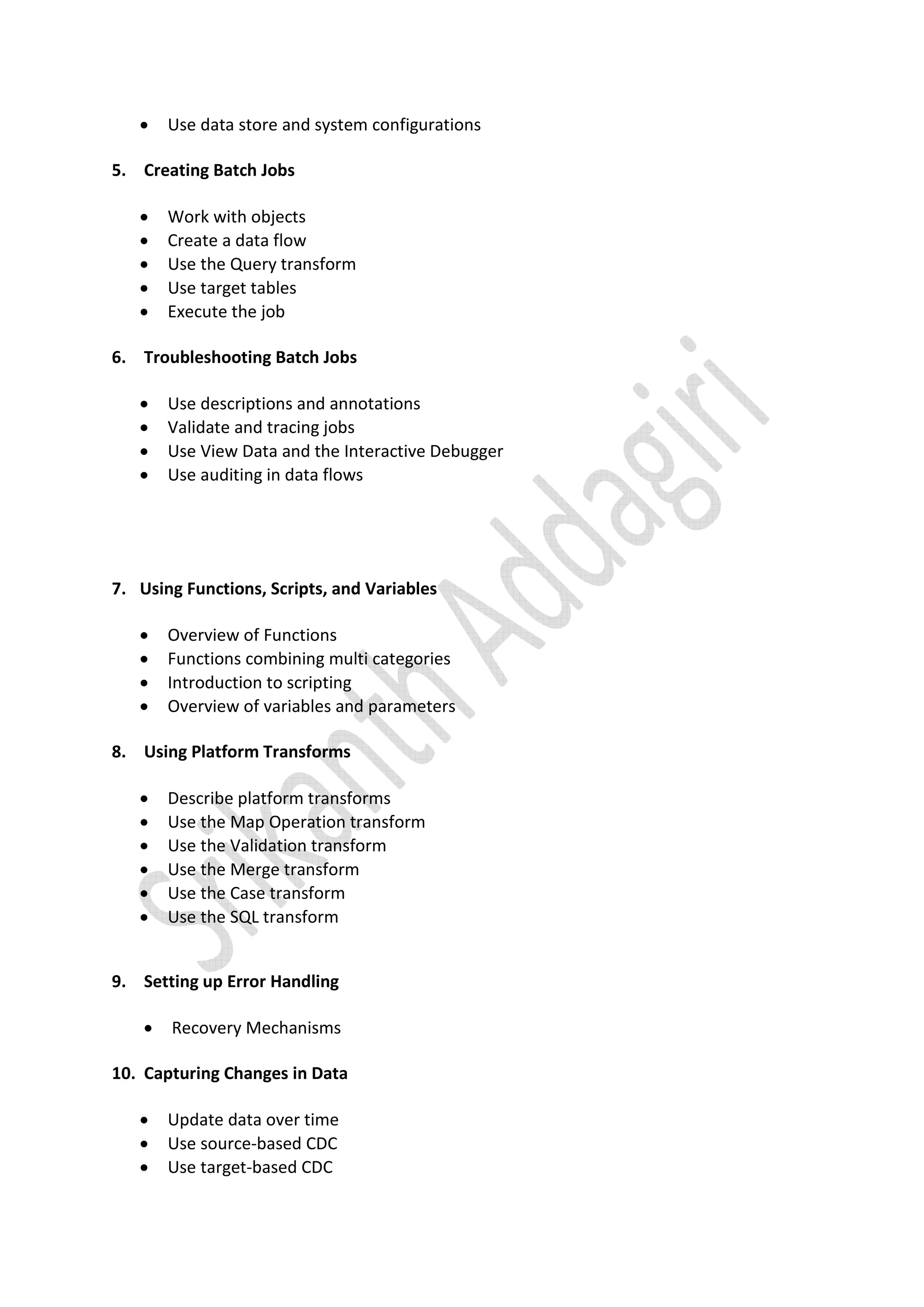 Sap business objects data services toc | PDF