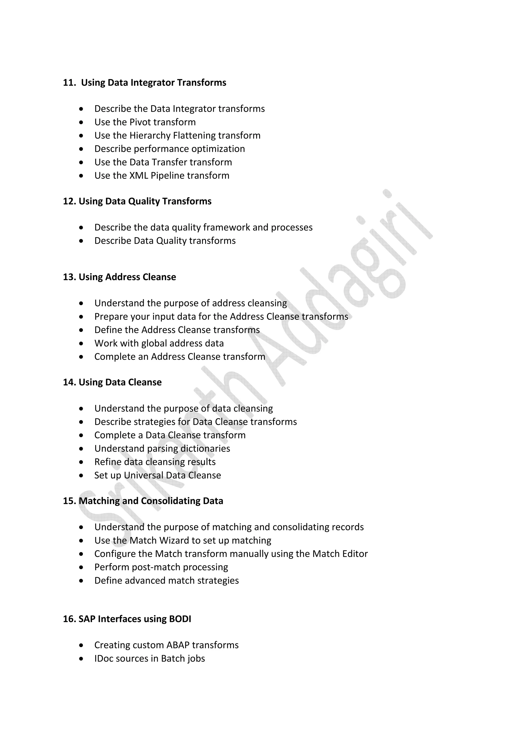 Sap business objects data services toc | PDF | Free download