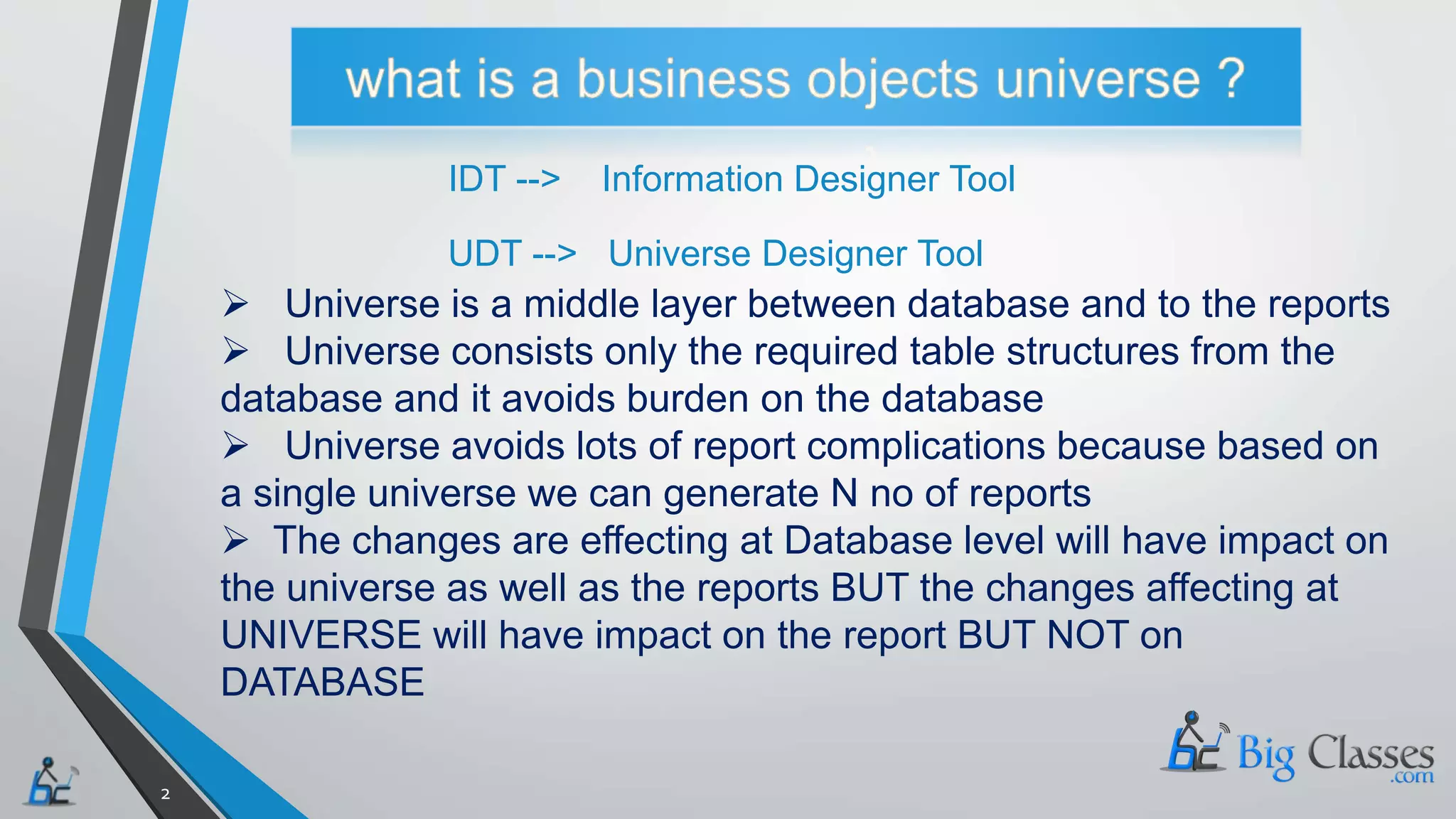 Sap Business Objects Universe Designer And Introduction To Business Intelligence Consumer Services