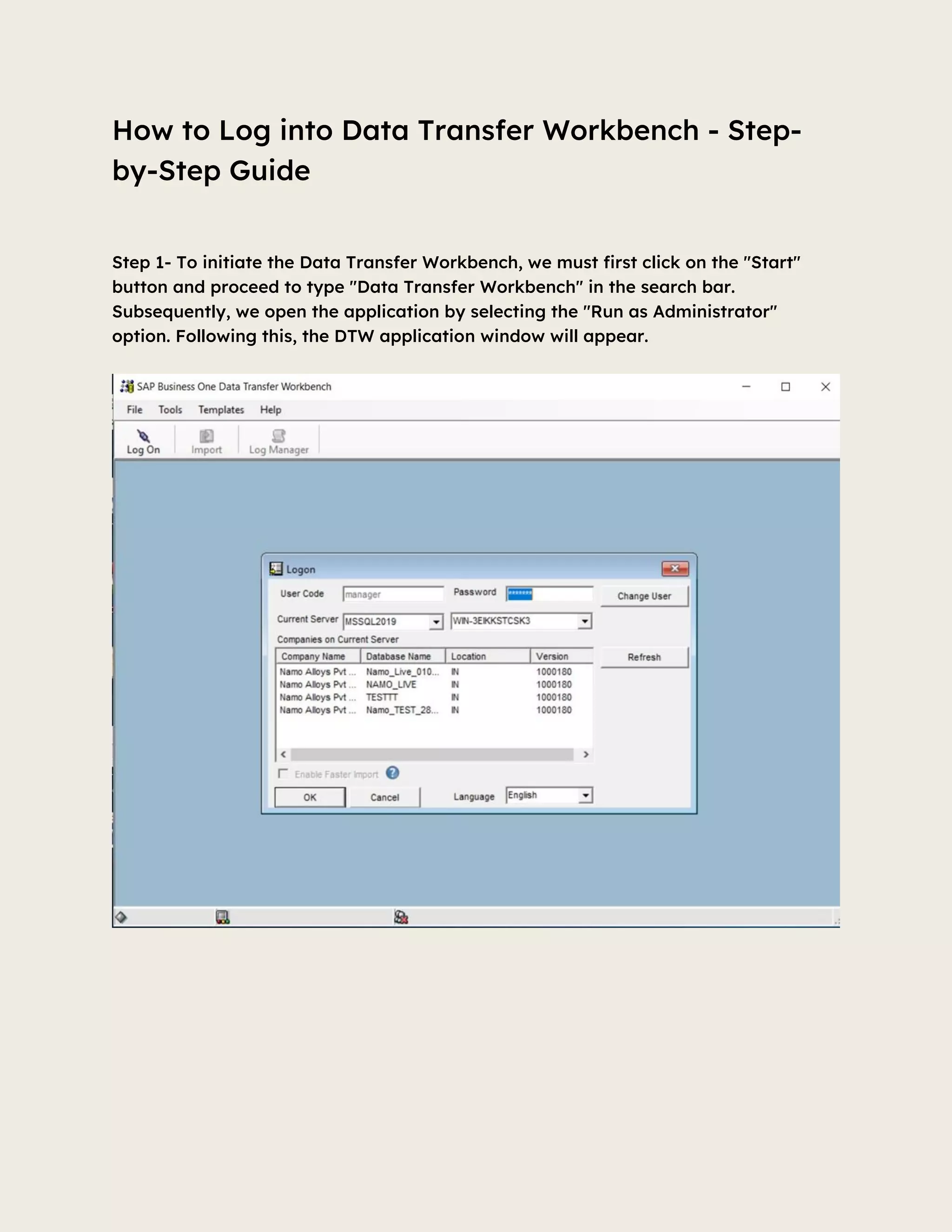 SAP Business One Data Transfer Workbench Tool | PDF