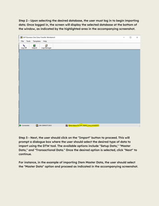 SAP Business One Data Transfer Workbench Tool | PDF