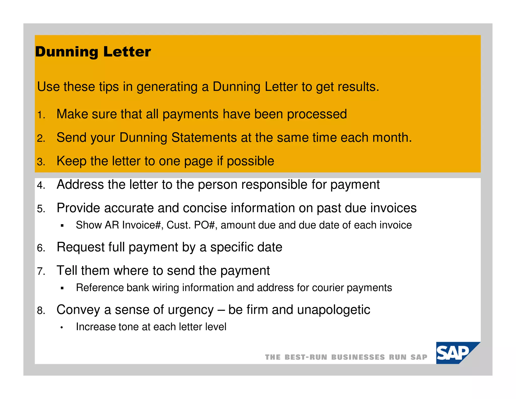 Sap business one_dunning_process | PDF