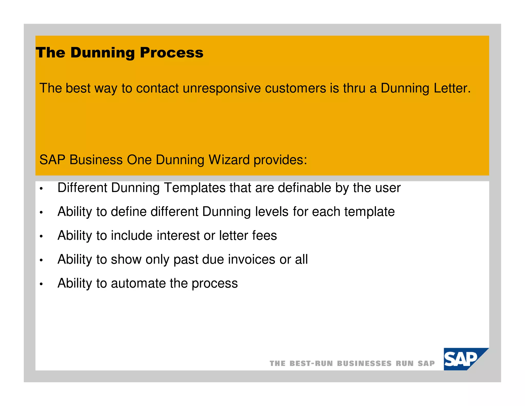 Sap business one_dunning_process | PDF