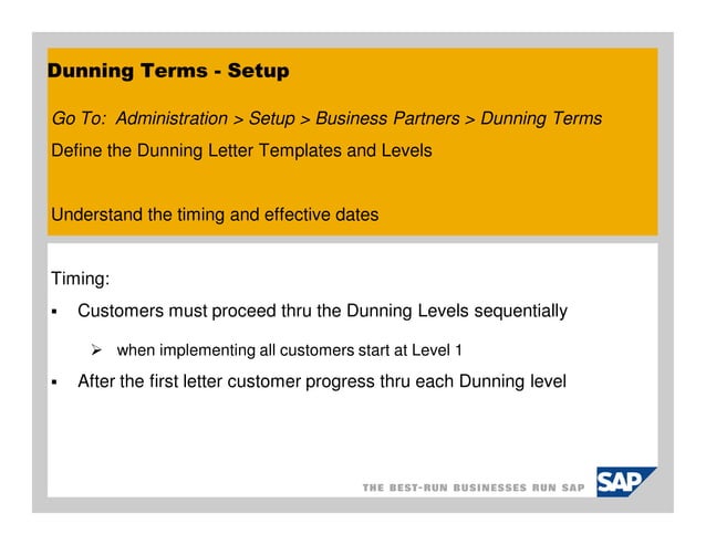 Sap business one_dunning_process | PDF | Logistics | Business
