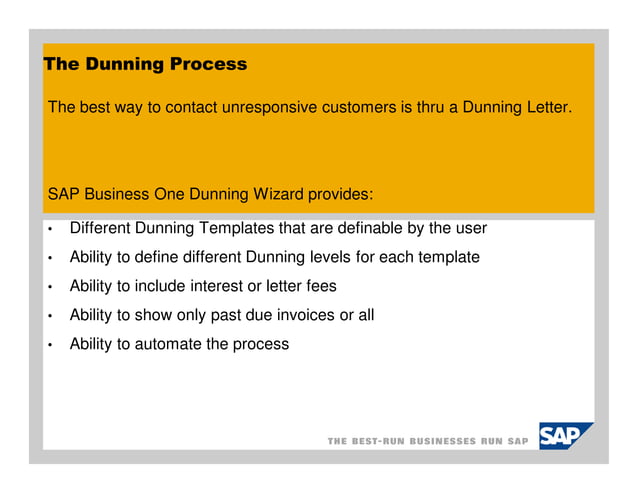 Sap business one_dunning_process | PDF | Logistics | Business