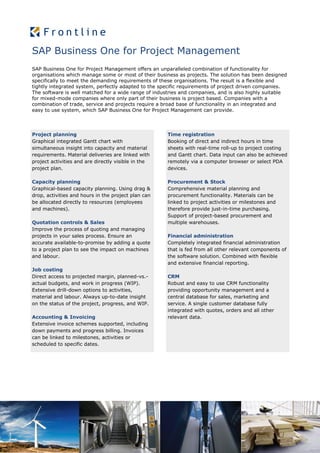 SAP Business One for Project Management | PDF