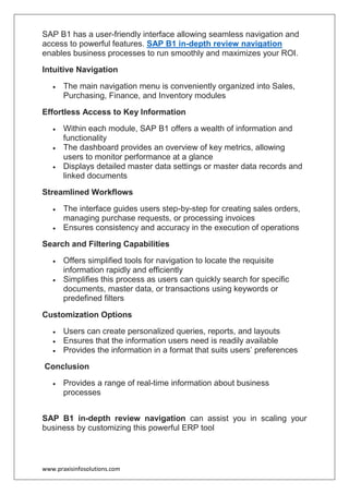 SAP Business One In-depth Review: Navigating the Powerful SAP B1 Interface | PDF