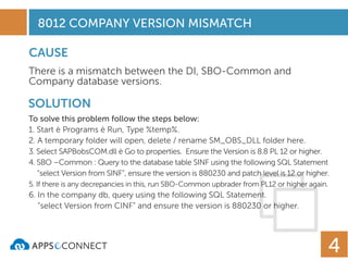 SAP Business One Integration Problems and Solutions - DI server DI API ...
