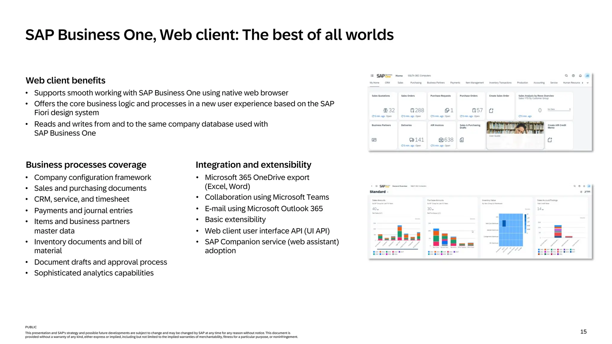 SAP Business One Road Map - Novas Funcionalidades release 2024.05