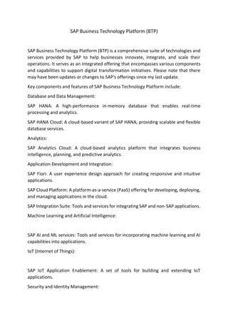 SAP Business Technology Platform (BTP).docx