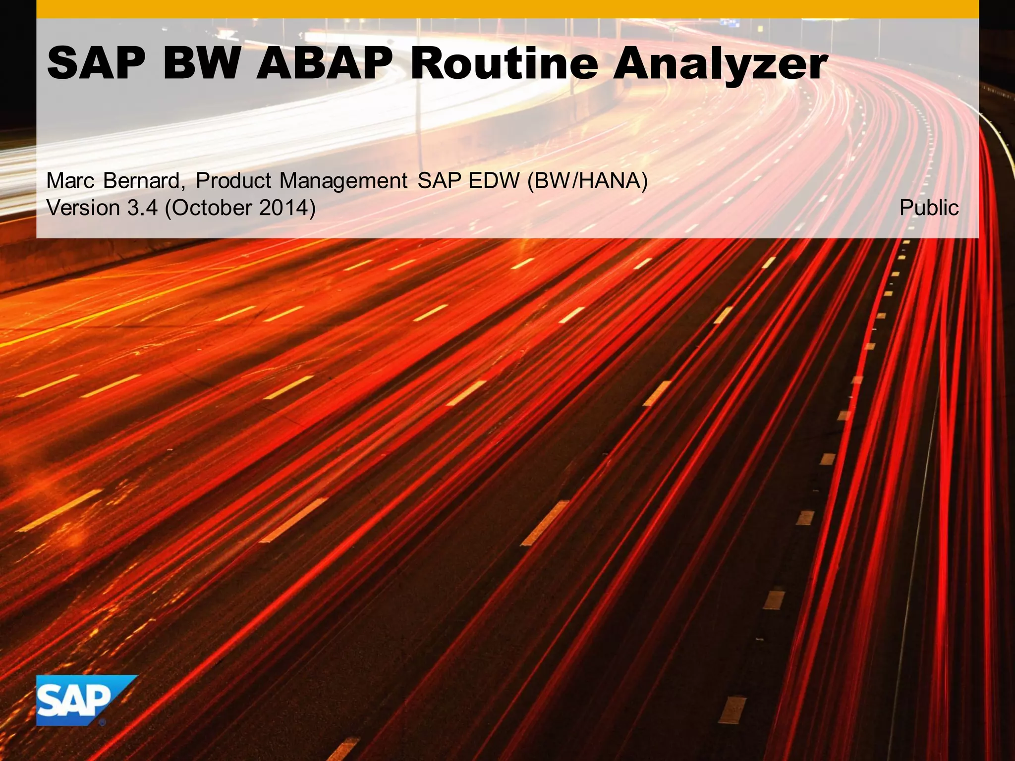 Sap bw abap_analyzer_v3_4_ppt | PDF
