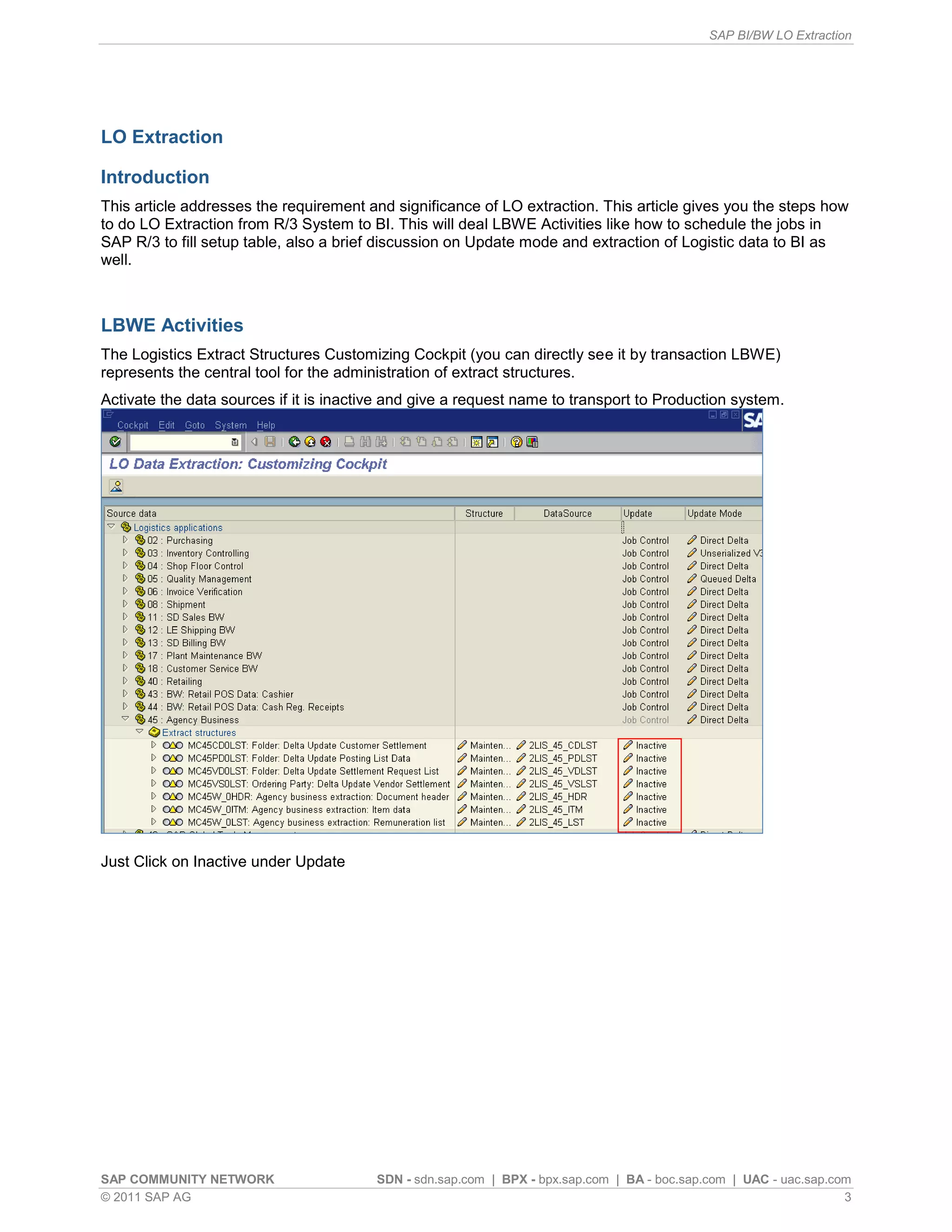 Sap bw lo extraction | PDF