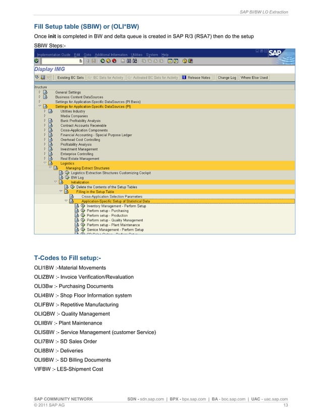 Sap bw lo extraction | PDF
