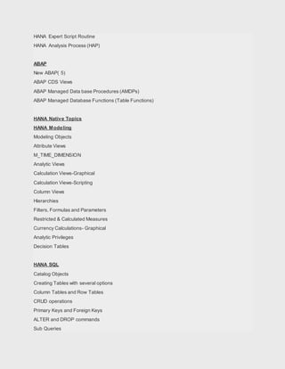 Sap bw on hana | PDF