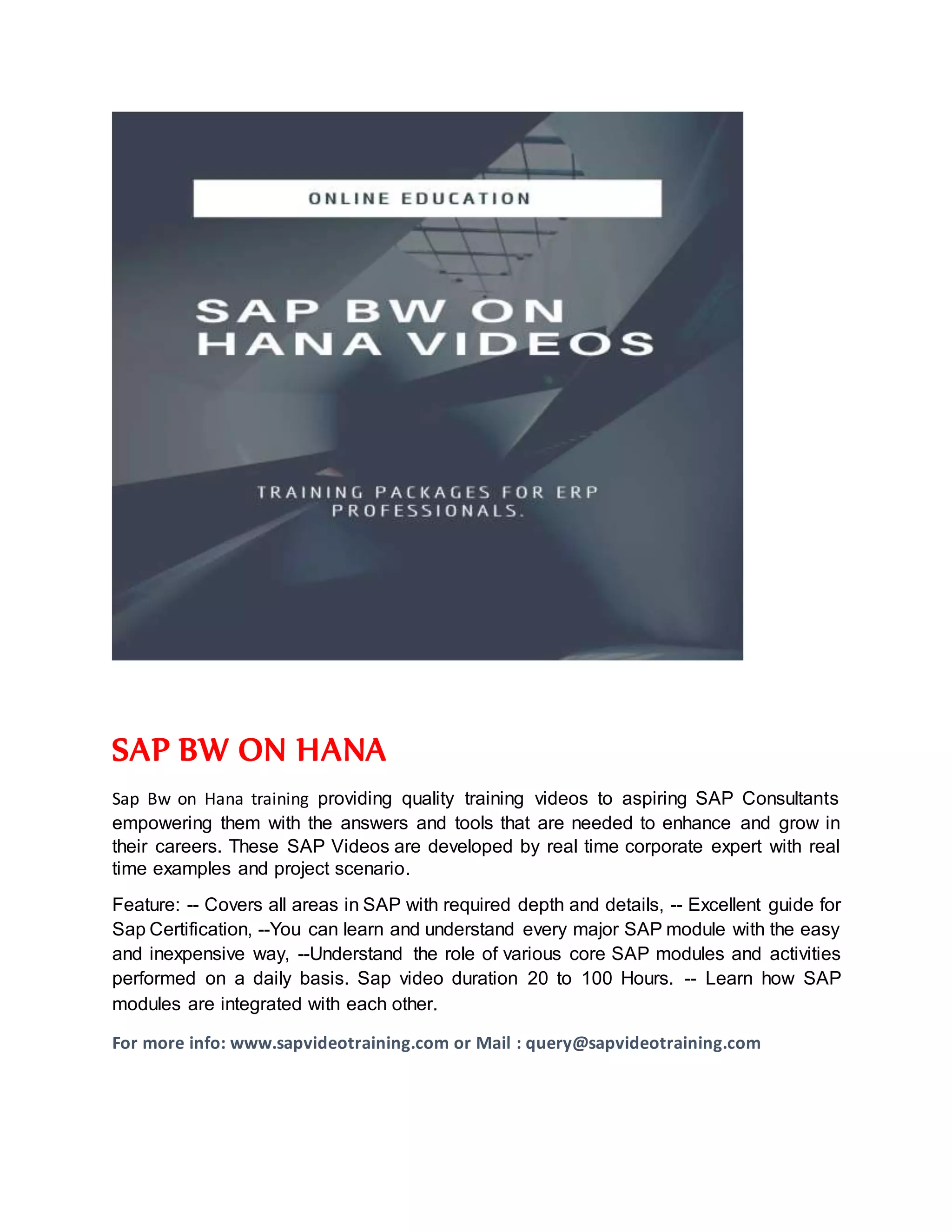 SAP BW ON HANA | DOCX | Technology & Computing