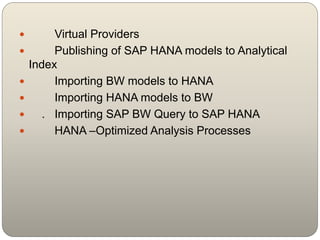Sap bw on hana ramireddy ppt | PPT