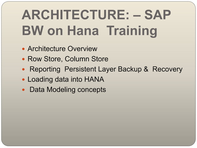 Sap bw on hana ramireddy ppt | PPT