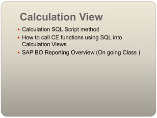 Sap bw on hana ramireddy ppt | PPT