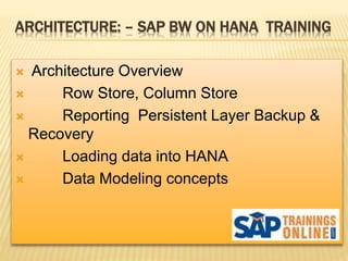 SAP BW on HANA Training | PPTX