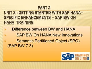 SAP BW on HANA Training | PPTX