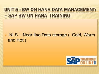 SAP BW on HANA Training | PPTX